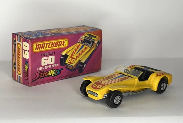 MATCHBOX SUPERFAST STREAKERS No60 Lotus Super Seven 1971 Silver Base J ...