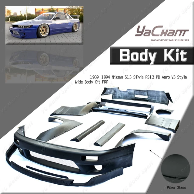 FRP PD AERO V3 Style Wide Body Kit FENDER WING For 89-94 Nissan S13 ...