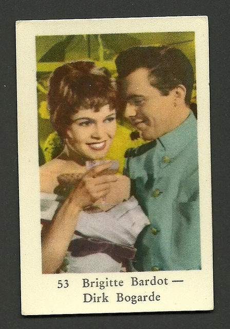 BRIGITTE BARDOT DIRK Bogarde Vintage 1950s Movie Film Star Card from Sweden #53 £8.78 - PicClick UK