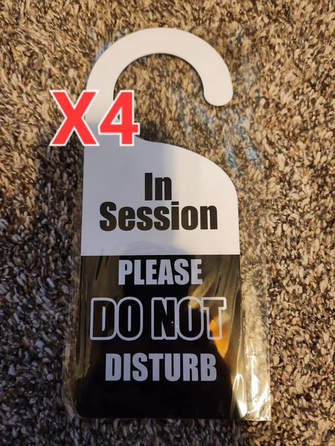 DO NOT DISTURB In Session Plastic Door Knob Hanger Sign Double Sided ...