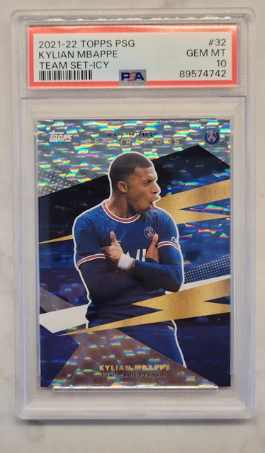 KYLIAN MBAPPE PSA 10 Topps PSG Team Set Lamina Ghiacciata 2021-22 Paris Saint-Germain #32 EUR 60 ...