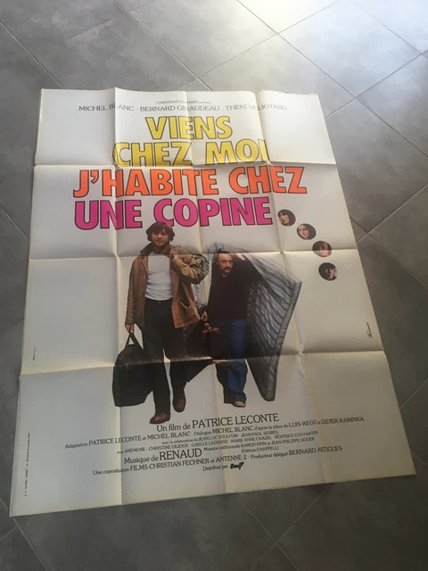 AFFICHE ORIGINALE VIENS chez moi j'habite chez une copine - TBE - 120 x 160 cm EUR 20,00 ...