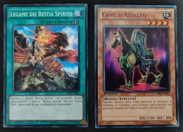 YU-GI-OH! - LEGAME DEI BESTIA SPIRITO + CANE D'ASSALTO - SUPER RARA ...