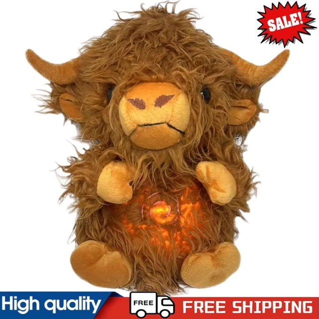 SNOOZE HIGHLAND COW Toy with Breathing Movement & Sound Cute for ...