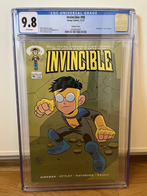 INVINCIBLE 98 - CGC 9.8 WP, Image Variant Cover, Key Issue, Low Printed ...