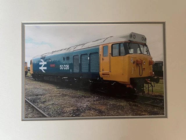CLASS 50 DIESEL Electric Locomotive 50026 Large Mounted Photograph £19. ...