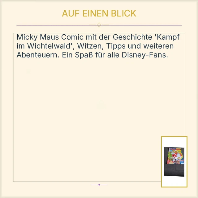 MICKY MAUS COMIC Nr. 250 Kampf im Wichtelwald Egmont Taschenbuch ...