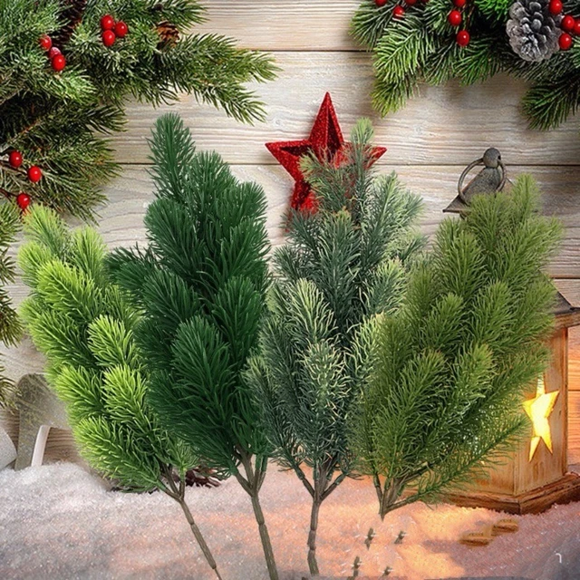 ARTIFICIAL PE FAKE Pine Twigs Green Simulation Pine Gift $15.74 ...