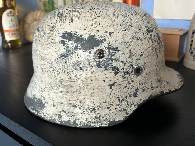 ORIGINAL RARE GERMAN ww2 winter camo helmet shell EUR 342,61 - PicClick IT