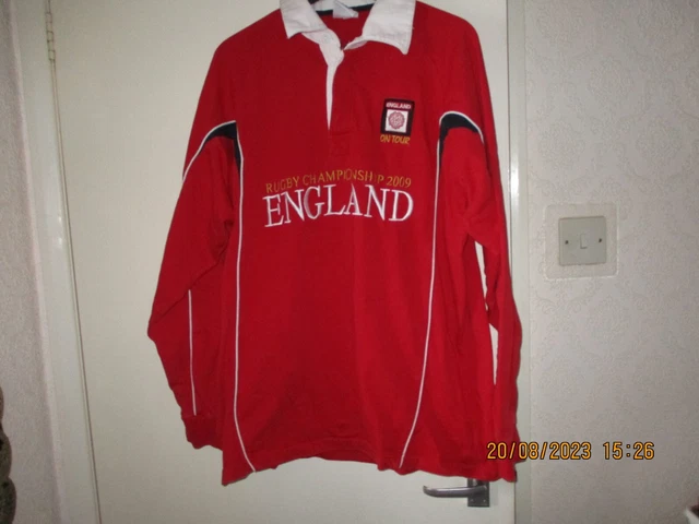 VINTAGE ENGLAND RUGBY Top Rugby Champion England On Tour 2009 Size XL £ ...