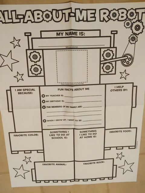 ALL ABOUT ME Robot theme Posters set of 13 graphic organizer £9.90 ...