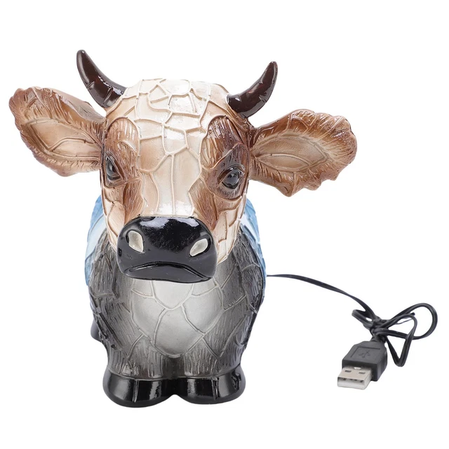 3D ANIMAL NIGHT Light Resin Multifunctional Cow Table Lamp For Bedroom ...