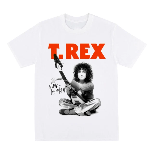NEW MARC BOLAN T Rex Signature Guitar Short SLeeve White All Size Shirt ...