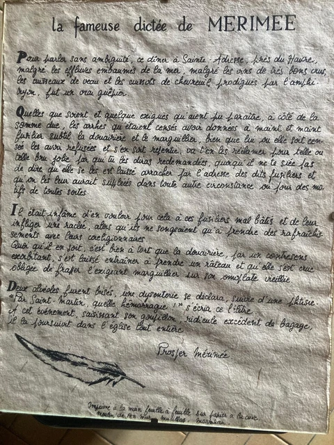 FAC SIMILE LETTRE la fameuse dictée de Prosper mérimee EUR 100,00 - PicClick FR