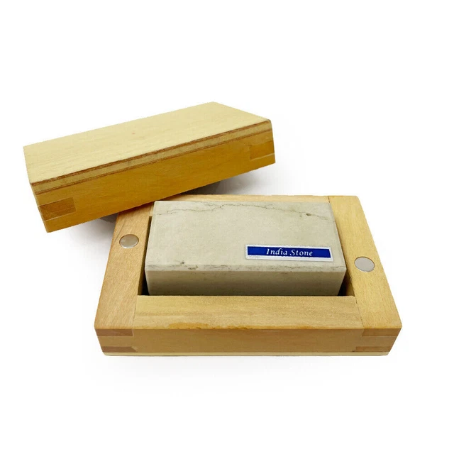 HARD OIL STONE Sharpening Tools Boxed Watchmakers Engineers Wooden Box ...