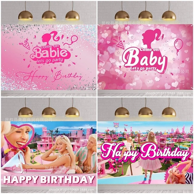 DOLL BARBIE PRINCESS Backdrop Girls Happy Birthday Party Background ...