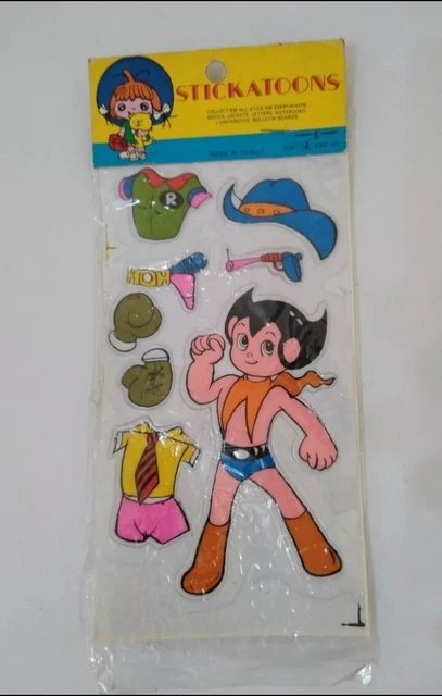 VINTAGE ASTROBOY MIGHTY ATOM ROBIN PUFFY VINYL STICKER CARTOON TAIWAN ...