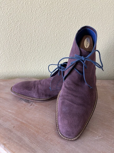 TED BAKER TORSDI Eggplant Purple-Maroon Suede Chukka Boots Blue ...