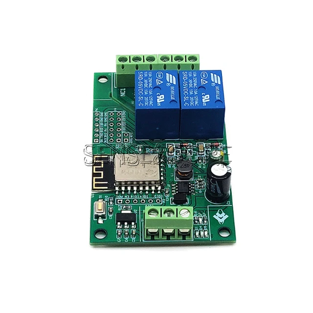 DUAL CHANNEL ESP8266 WIFI Relay Module ESP-12F Development Doard 5V ...