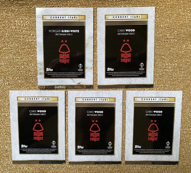 2025-26 TOPPS DECO Nottingham Forest Base Card Lot - Gibbs-White & Wood ...