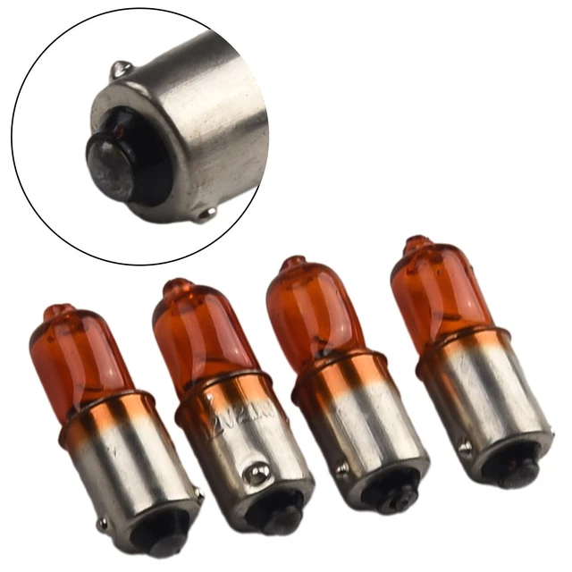 MOTORCYCLE INDICATOR BULBS Base 12V 23W 4pcs Amber BA9S For Auto Car ...