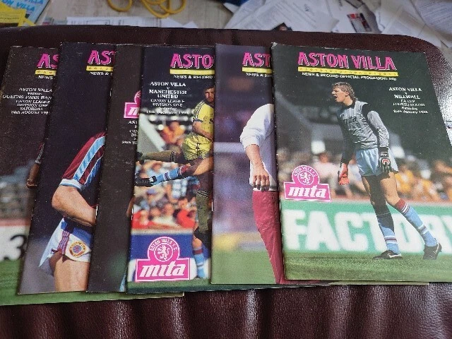 ASTON VILLA PROGRAMMES 1985-86 Season £3.00 - PicClick UK