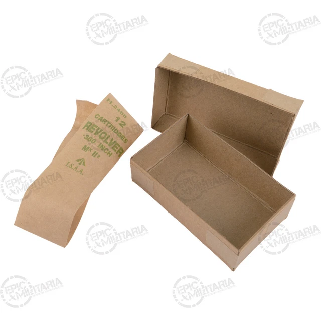 WW2 BRITISH .380 Pistol Ammo Box - Army Military Reproductions BOX ONLY ...