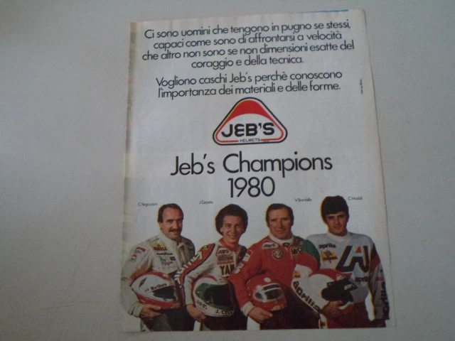 ADVERTISING PUBBLICITÀ 1980 CASCO JEB'S e CLAY REGAZZONI/JOHNNY CECOTTO ...