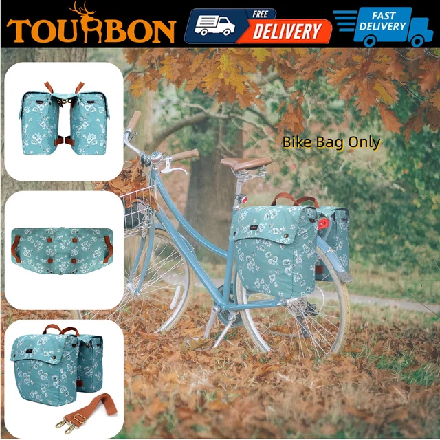 TOURBON BICYCLE DOUBLE Pannier Bike Rear Rack Pack Roll Market Trunk ...