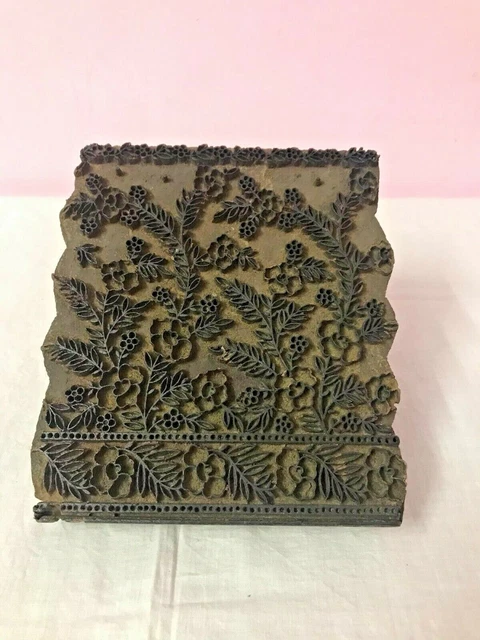 ANCIEN TAMPON ANCIEN bloc d'impression textile sculpté à la main en ...