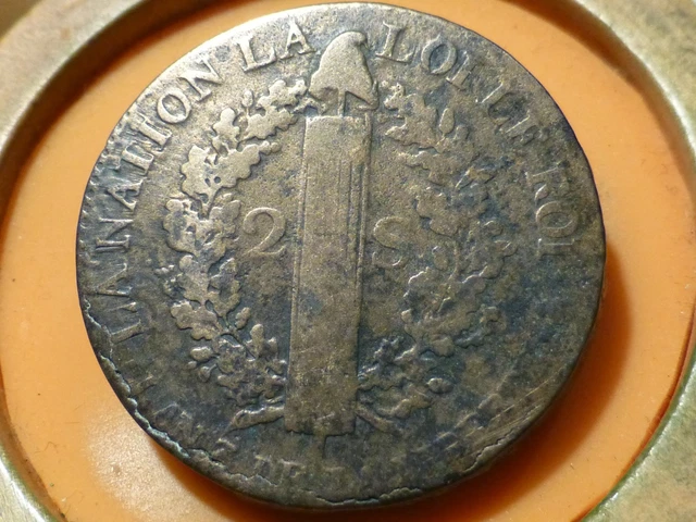 LOUIS XVI - 2 Sols Au Faisceau - 1791 A (Pointe) - Rare & Qualite Tb+ ...