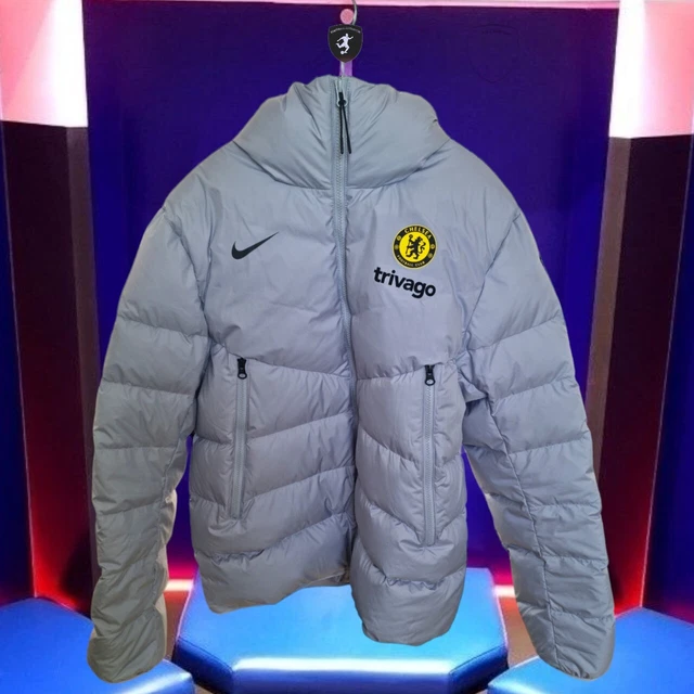 CHELSEA FOOTBALL CLUB Nike Grey Player Issue Puffer Coat Jacket 2021/22 ...