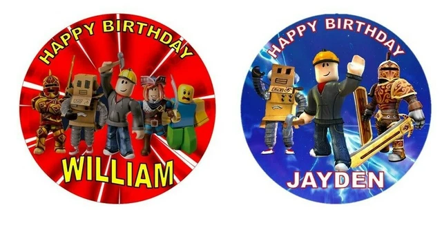 ROBLOX EDIBLE IMAGE Round 7 Inch Cake Topper Thick Icing Sheets Pre-Cut ...