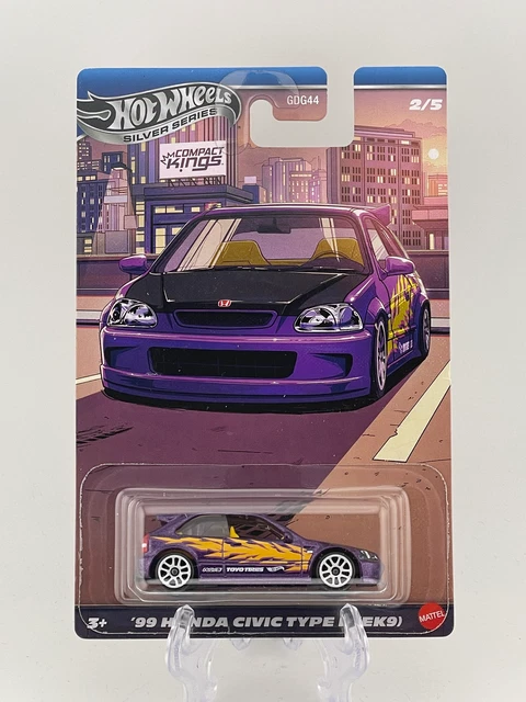 HOT WHEELS SILVER Series Compact Kings 2/5 '99 Honda Civic Type R (EK9 ...