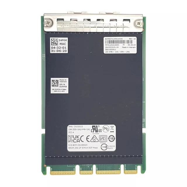NEW DELL BROADCOM 57414 Dual Port 10/25GbE SFP28 OCP 3.0 Network ...