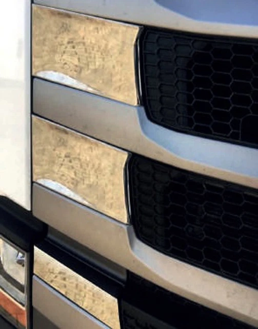 FOR SCANIA S Series 2017+ Chrome Front Grill Side Trims 8 Pcs Stainless ...