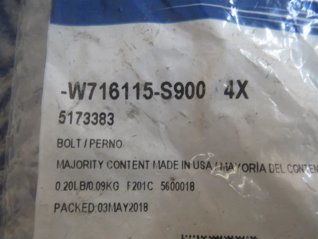 NOS FORD HARDWARE Perno Parte Número W716115-S900 Lote De 6 Nuevo EUR 3 ...
