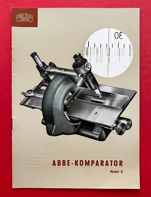DDR BROSCHÜRE PROSPEKT CARL ZEISS JENA 1957 ABBE KOMPARATOR Modell B ...