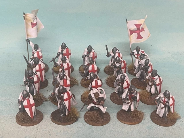28MM CRUSADES MEDIEVAL Templar Knights Foot Knights Perry Miniatures ...
