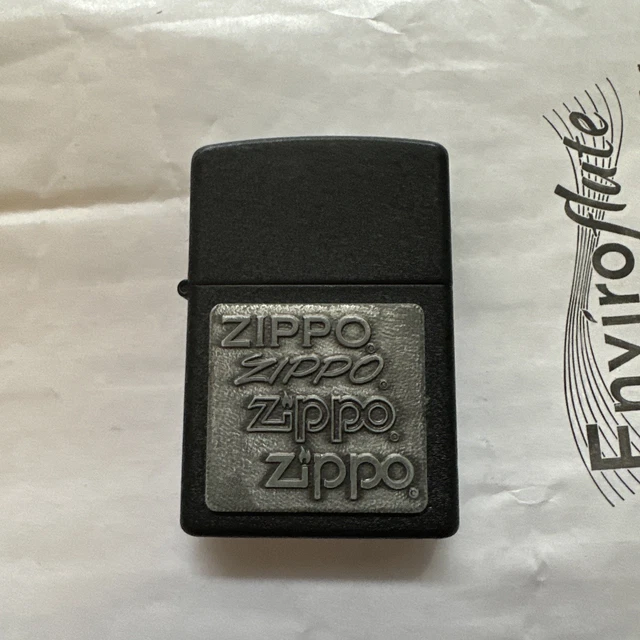GENUINE ZIPPO LOGO Evolution History Lighter - Matt black (2004) £28.14 ...