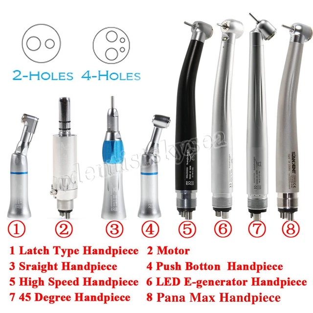 DENTAL LOW/HIGH SPEED Handpiece Turbine Contra Angle/Straight Air Motor ...