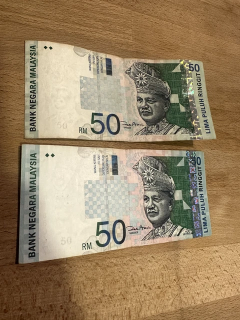 50 RINGGIT BANK Negara Malaysia Banknote - 2001 - - 2 x 50 Ringgit Banknoten EUR 25,50 - PicClick DE