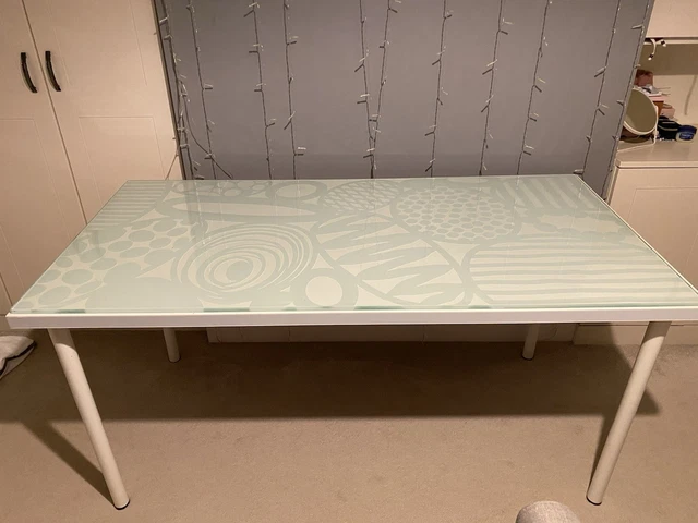 IKEA LINNMON GLASS top table/desk in excellent condition 75x150 cm £99. ...