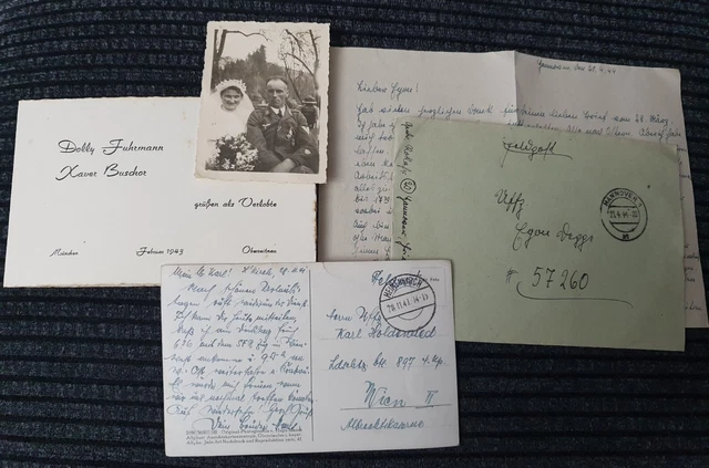 ORIGINAL GERMAN WW2 Soldiers Letters And Photograph + Invitation Munich ...