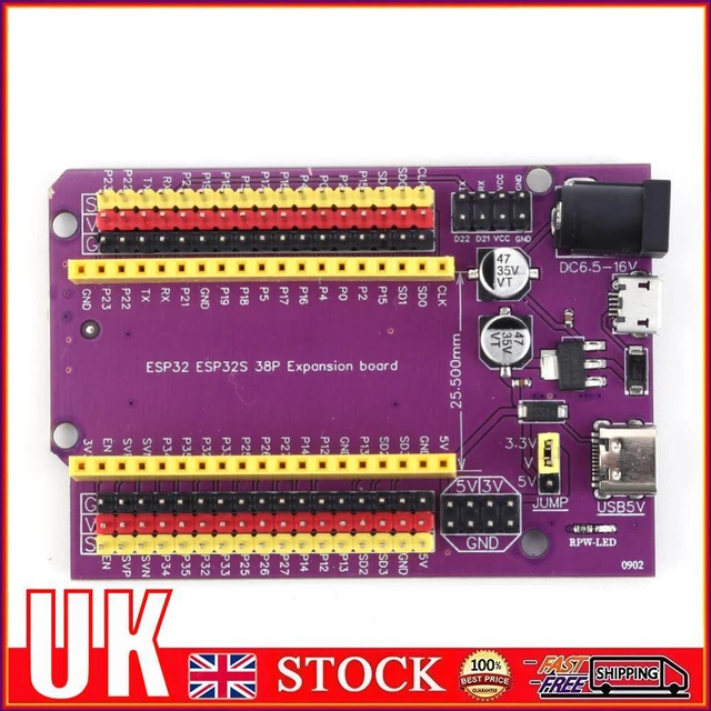 ESP32 DEVELOPMENT BOARD USB 38Pin TYPE-C/MICRO Module GPIO Expansion ...