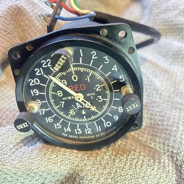 AIRCRAFT COCKPIT INSTRUMENT Decca NAVIGATION Decometer MkIII RAF ...