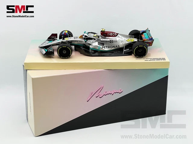 MERCEDES F1 W13 #44 Lewis Hamilton USA Miami 2022 livrée spéciale 1:18 ...