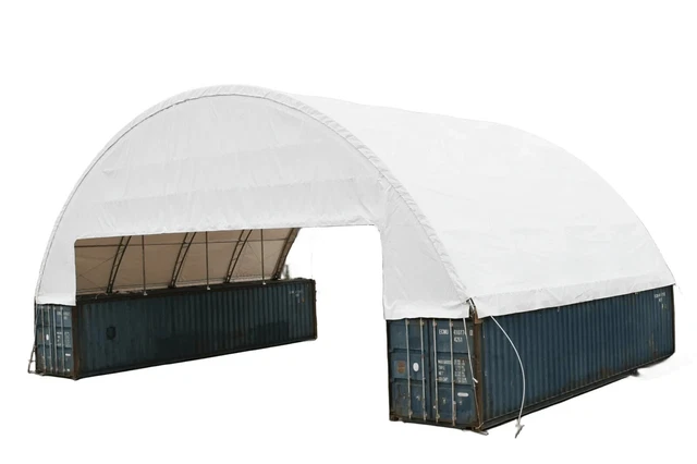 DOUBLE TRUSS SHIPPING Container Shelter Canopy Roof Conex Box 60'x40 ...