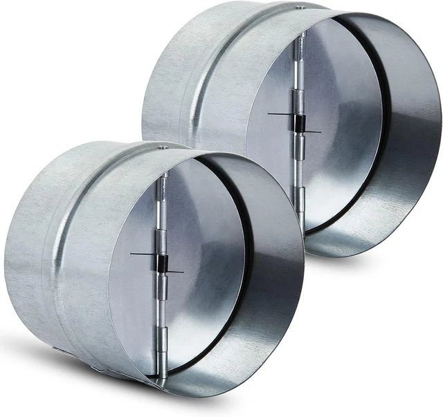 2PACK 4 INCH Backdraft Damper Duct, One Way Airflow Ducting Insert for ...