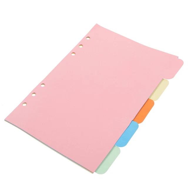 PAPER TABS DIVIDERS A5 Binder Dividers File Separator Paper Hand ...